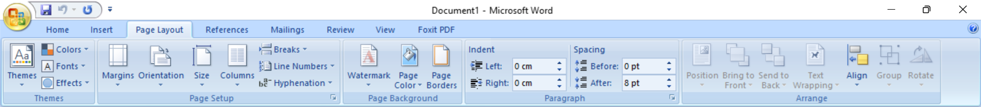 How to Use Page Layout Menu in MS Word 2007 - Pexam: Your Selection Partner